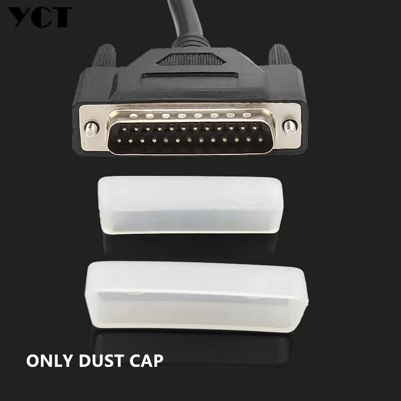 100pcs Db25p Male Dust Cover Db25pin Data Cable Sheath Plastic Db Head ...