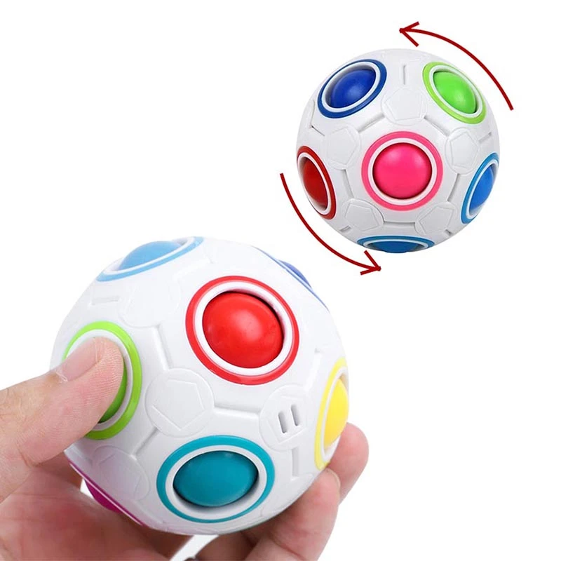 Magic Rubix Cube Rainbow Ball Cube Speed Football Puzzle Ball Fidget ...