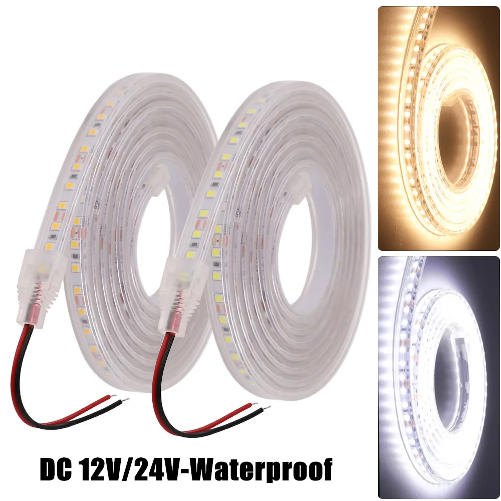 Dc 12v/24v Led Strip Waterproof Ip67 120leds/m Natural White 4000k /warm White Flexible Tape ...