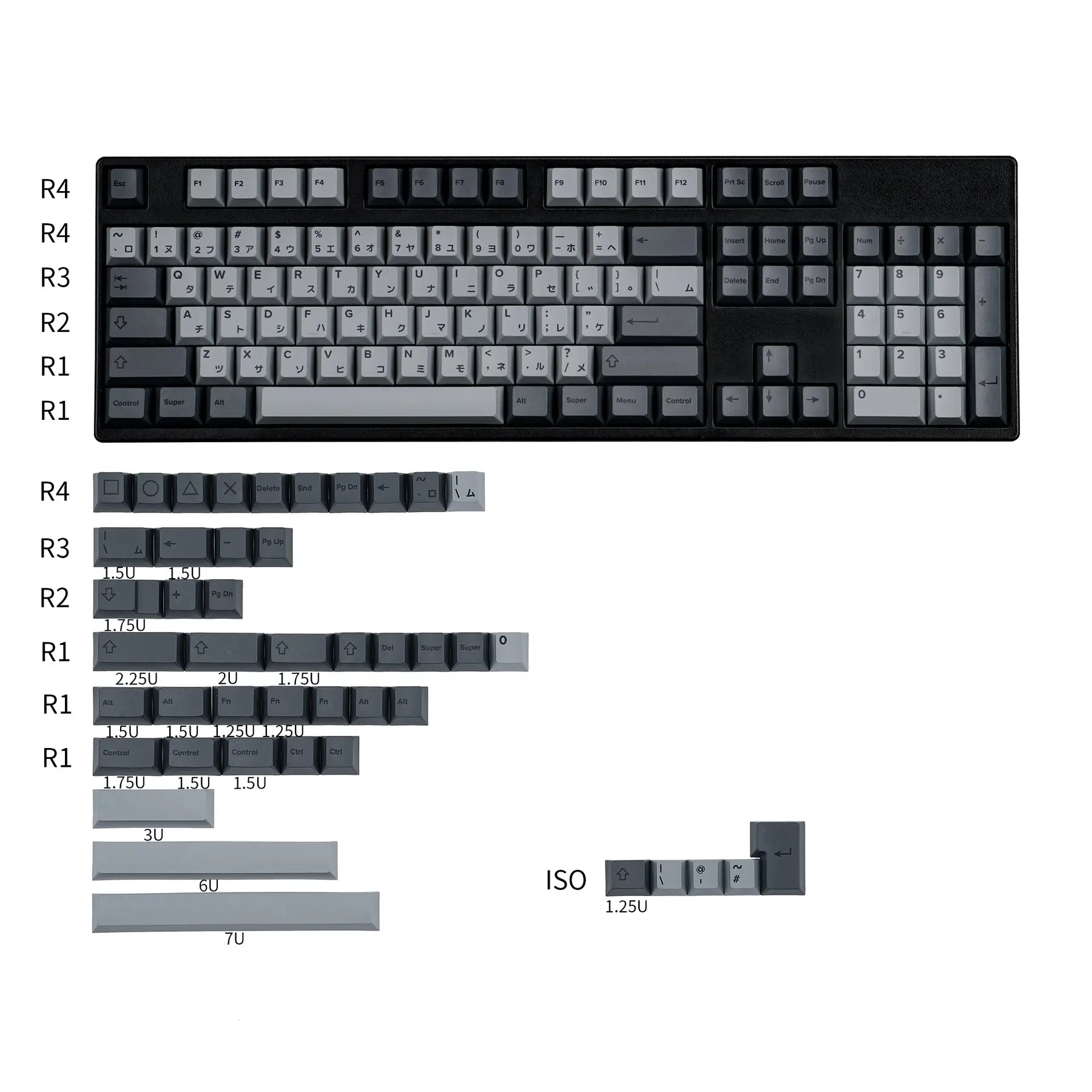 Cherry-Profile-Cement-Grey-Japanese-PBT-Dye-Sub-Keycaps-Set-For ...
