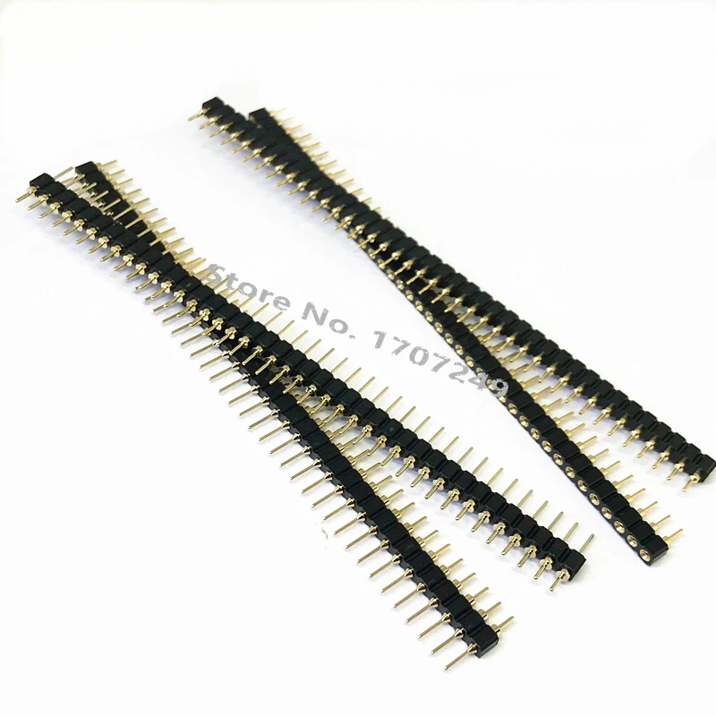 5pcs 40 Pin Connector Header Round Needle Round Hole Mother 1x40p Gold ...