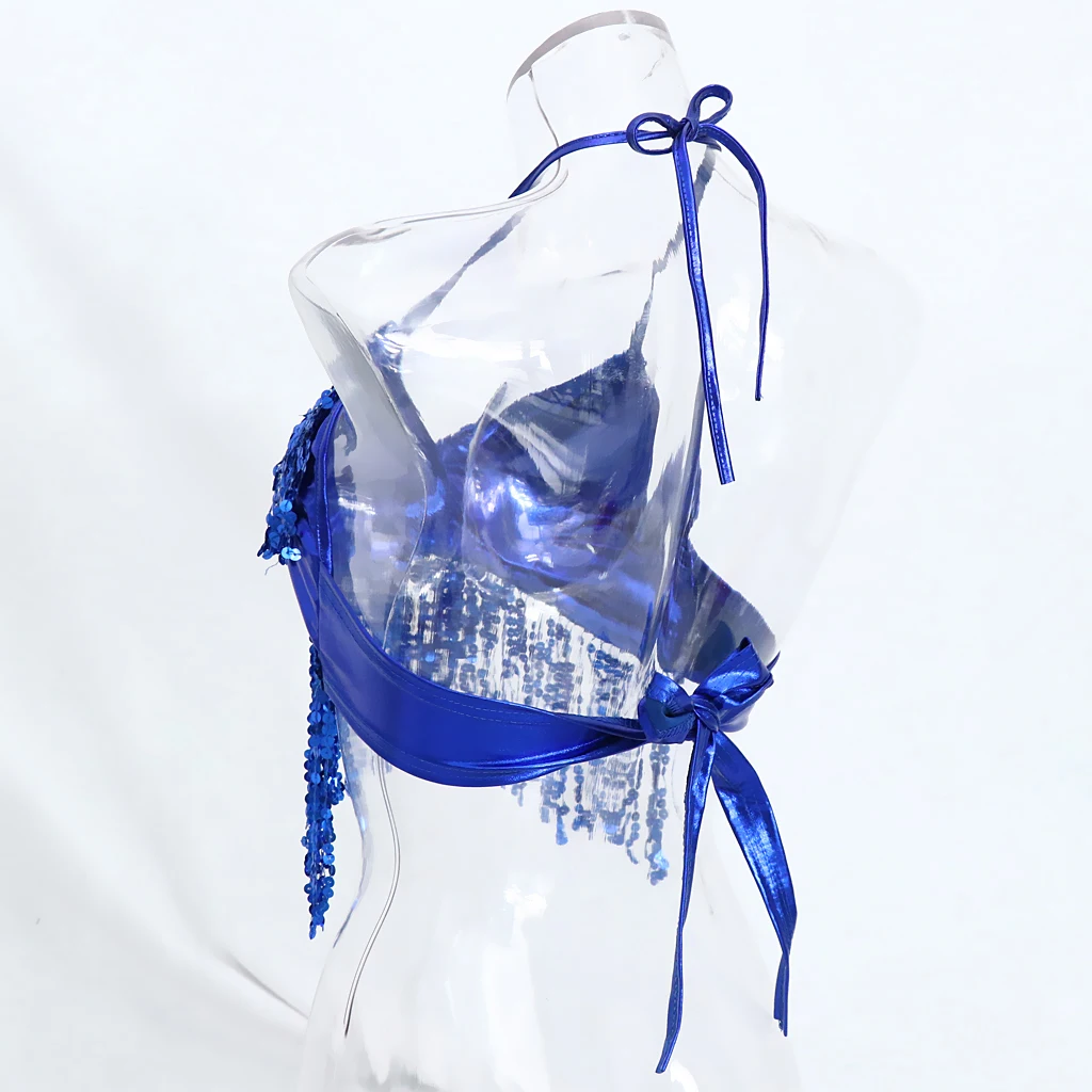 Belly Dance Costume Adjustable Halter Strap Padded Bra Halter Top ...