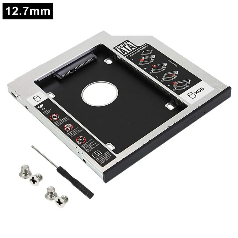 Universal Caddy Adapter Aluminum 2.5" Internal SSD 12.7mm Hard Disk ...