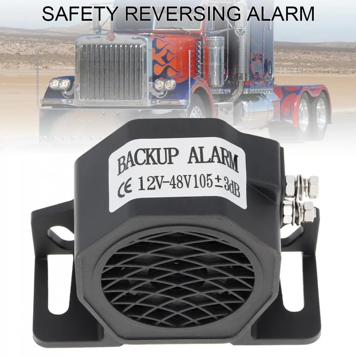 12v - 48v 105db Black Back Up Alarm Horn Speaker Reverse Accessories ...