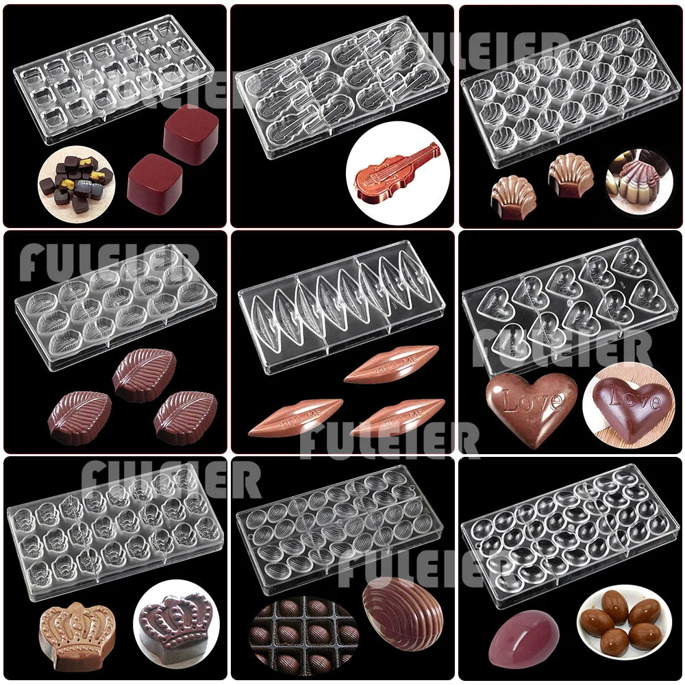 Moule À Chocolat En Polycarbonate 3d, 20 Styles, Cœur, Œufs, Cub, Etc ...