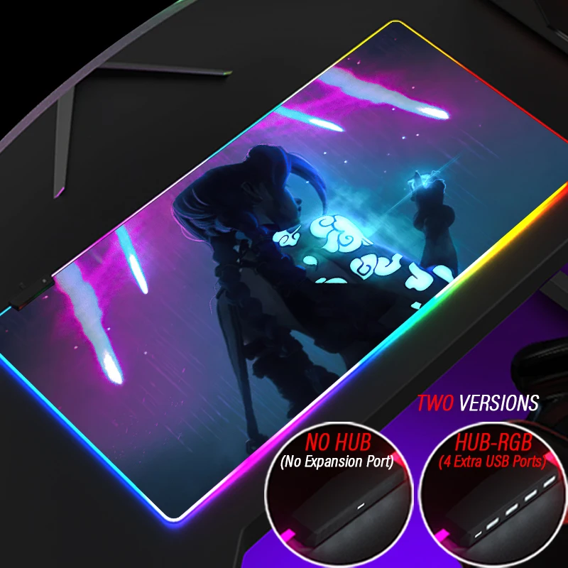 Jinx LOL Custom RGB Arcane Gaming Mouse Pad League of Legends LED ...