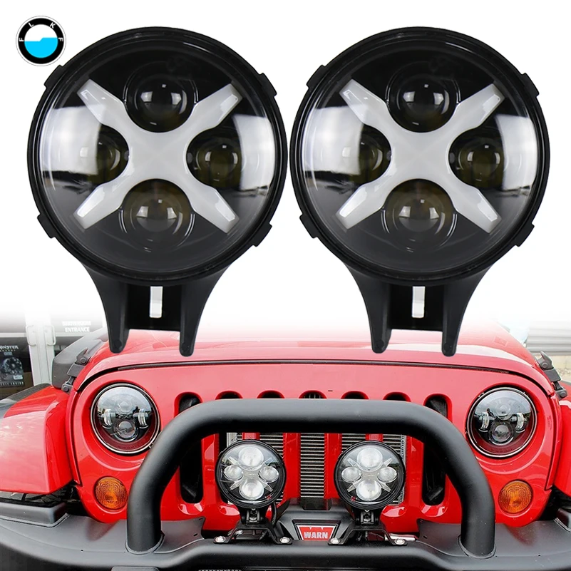 6 Inch Led Auxiliary Light 60W Car LED Spotlight with Multi color DRL ...