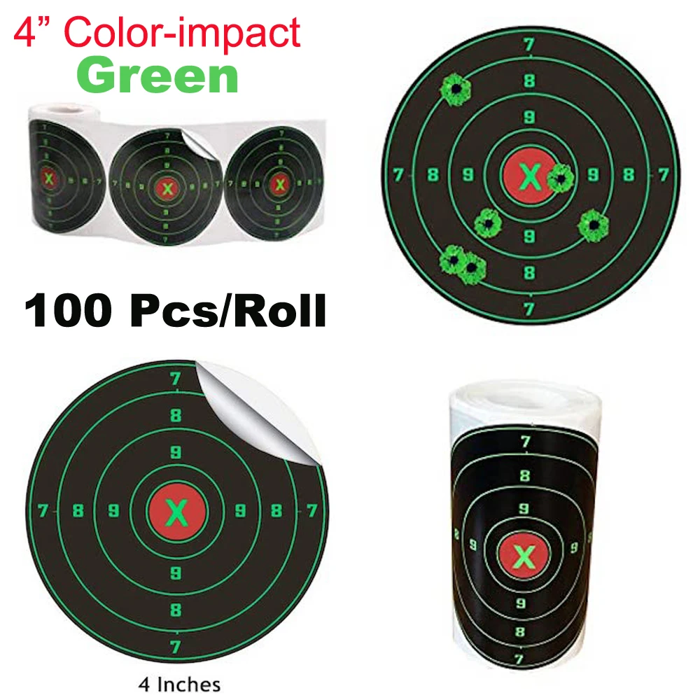 4-100Pcs-Roll-Targets-for-Shooting-4-Inch-Reactive-Target-Stickers-Self ...