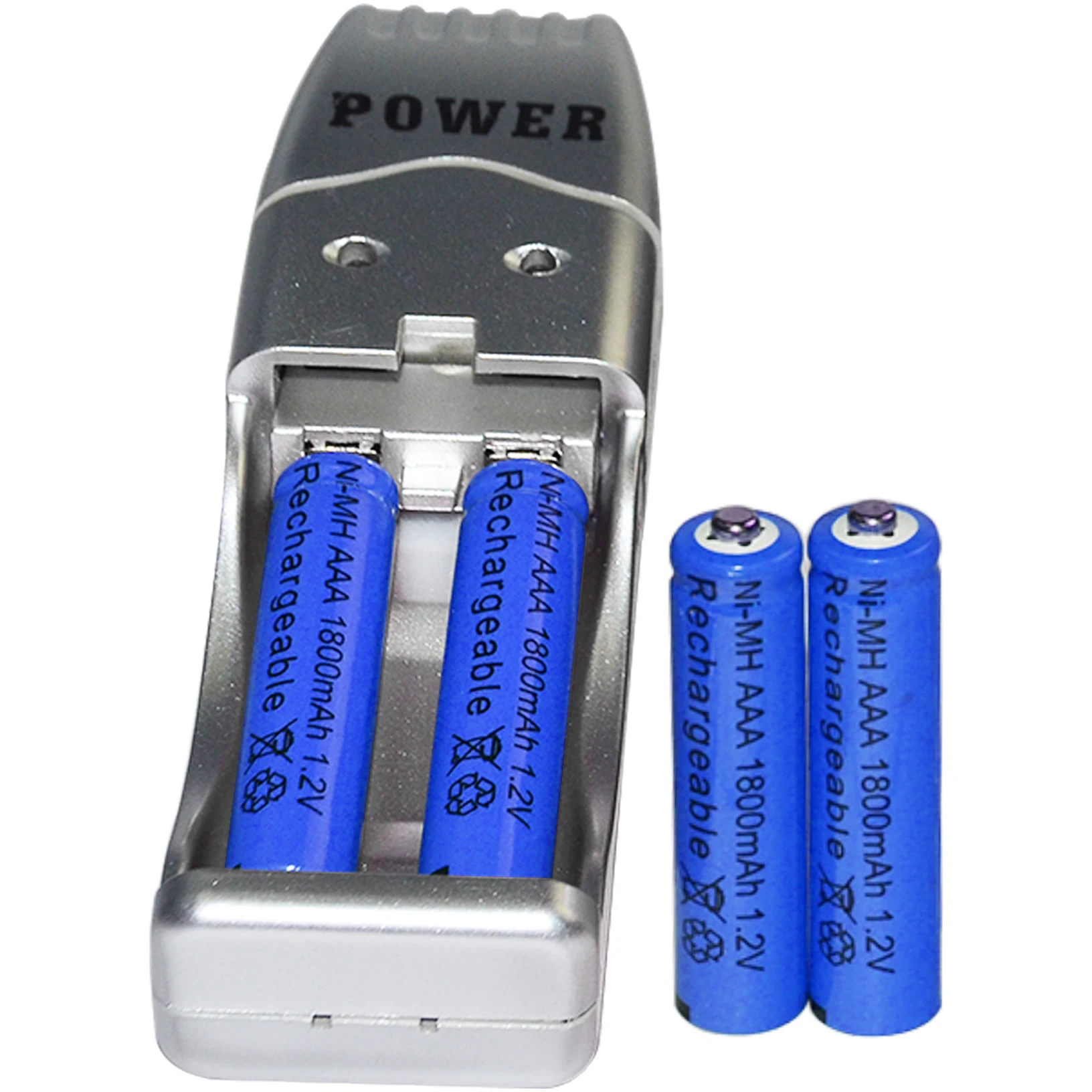 4x AAA 3A Blue Color 1.2V Ni MH 1800mAh Rechargeable Battery + USB ...