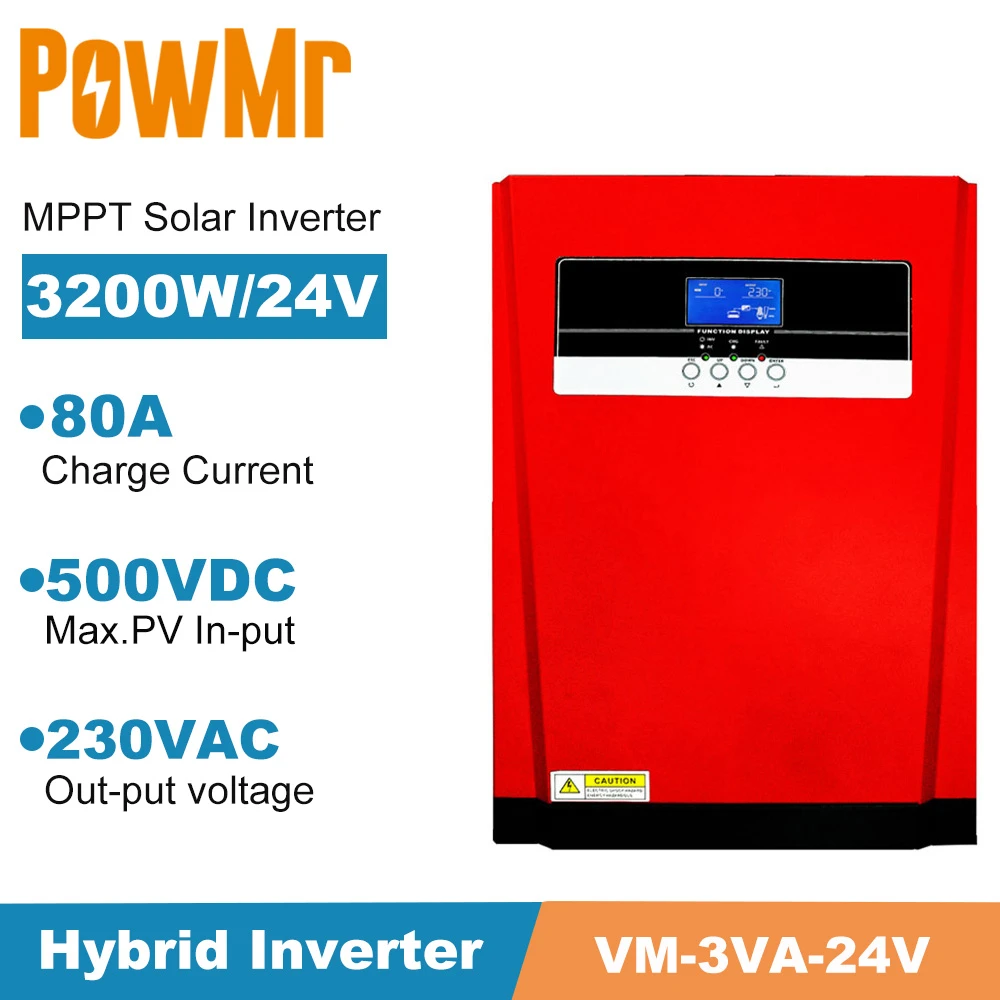 3200w Pure Sine Wave Solar Hybrid Inverter Mppt 80a Solar Panel Charger ...