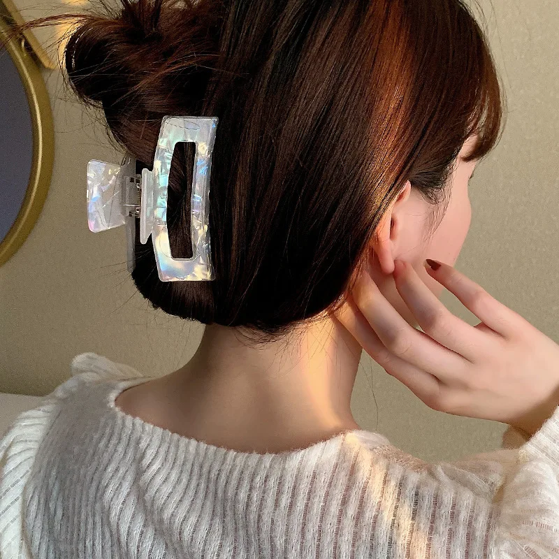 Hair-Clip-Women-Elegant-Vintage-Colorful-Geometric-Acetate-Hair-Claws ...