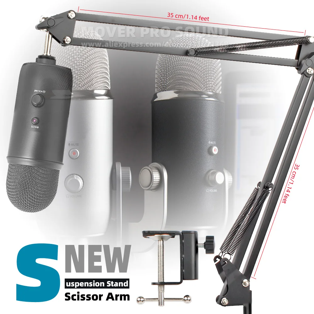 For Blue Yeti Pro Snowball Snow Ball Ice Microphone Stand Tabletop ...