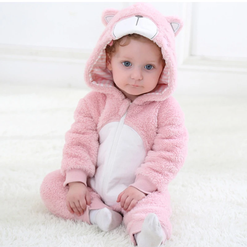 Kigurumi Pijama de oso rosa para niña, pelele para recién nacido, ropa de una pieza, disfraz de ...
