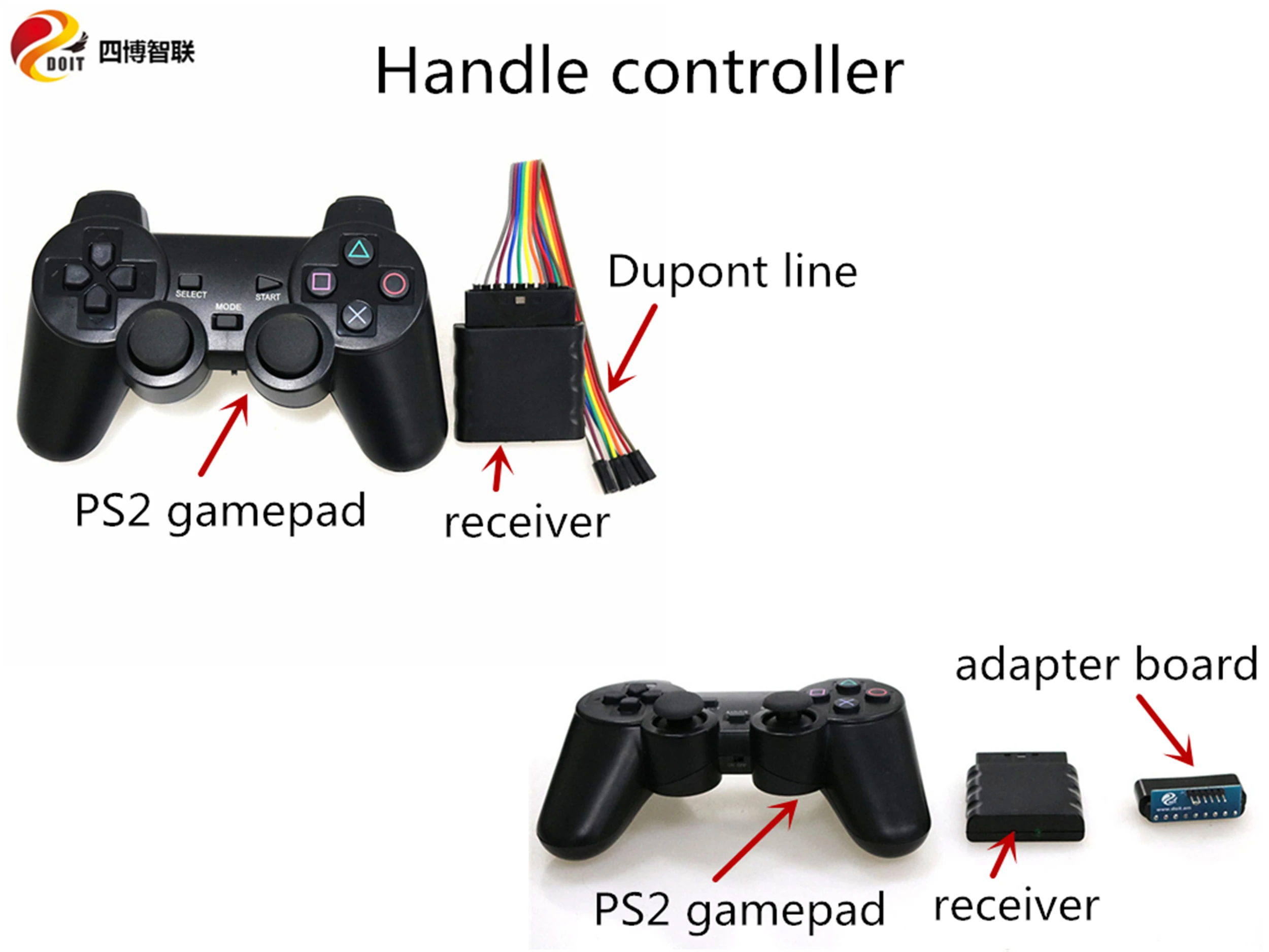 Wireless Handle Control Kit PS2 Gamepad Receiver Controller For RC Robot Part DIY For Arduino 