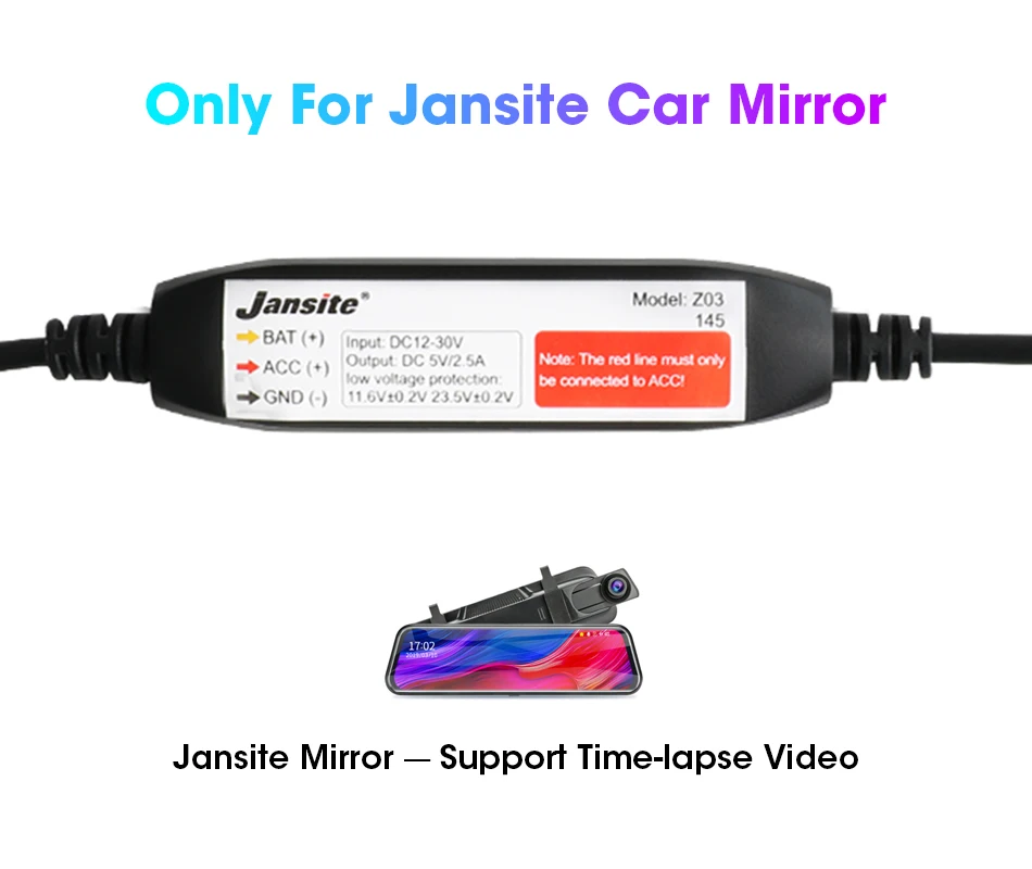 Jansite Hard Wire Kit Type C Car Charger Power - Jansite