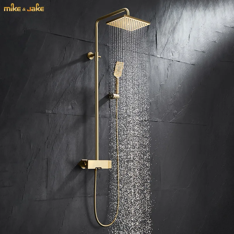 Brush-gold-shower-set-big-luxury-gold-shower-head-faucet-bathroom-wall ...