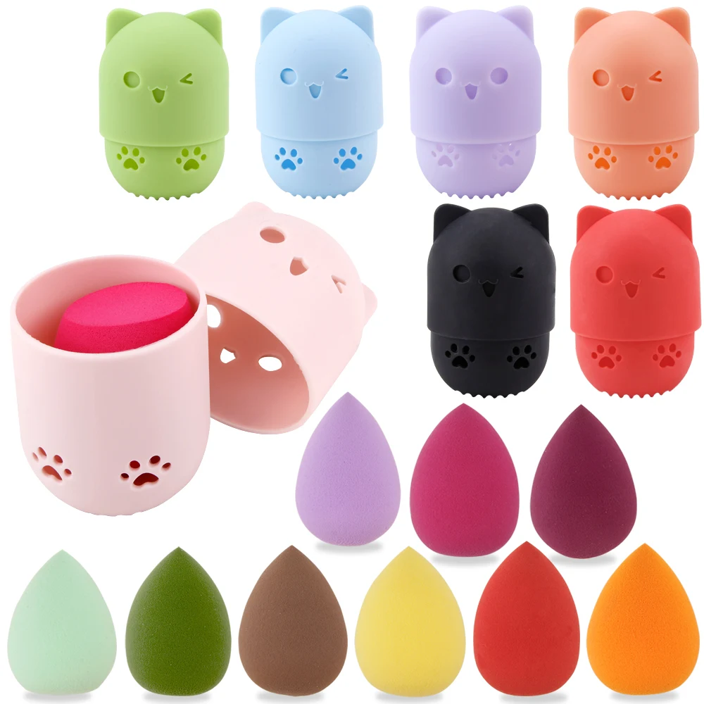 Make Up Sponge Holder Beauty Powder Puff Cleansing Egg Drying Case ...