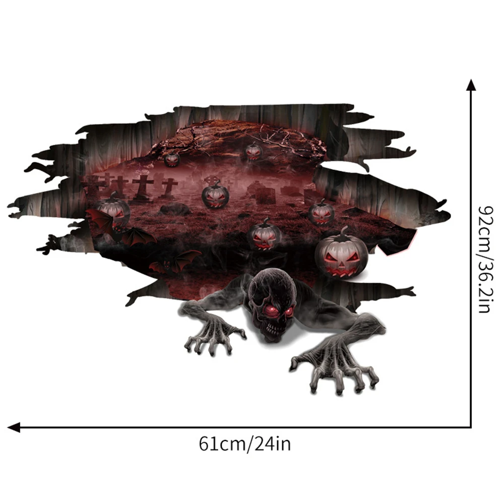 3d Halloween Stickers Hell Zombie Decal Party Props Floor Wall ...