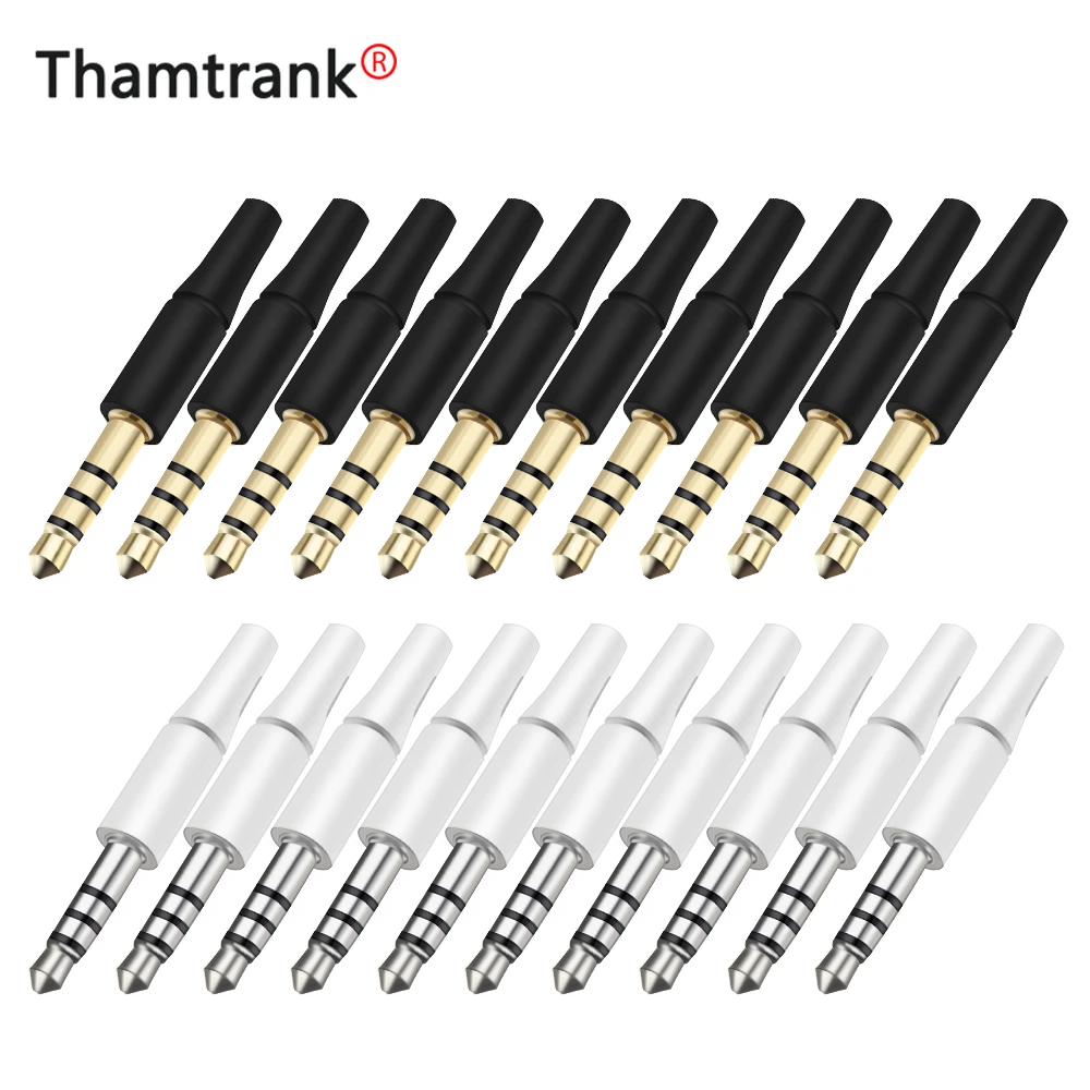 10pcs White And Black 3.5mm Stereo Headset Plug 4 Pole 3 Pole 3.5 Audio ...