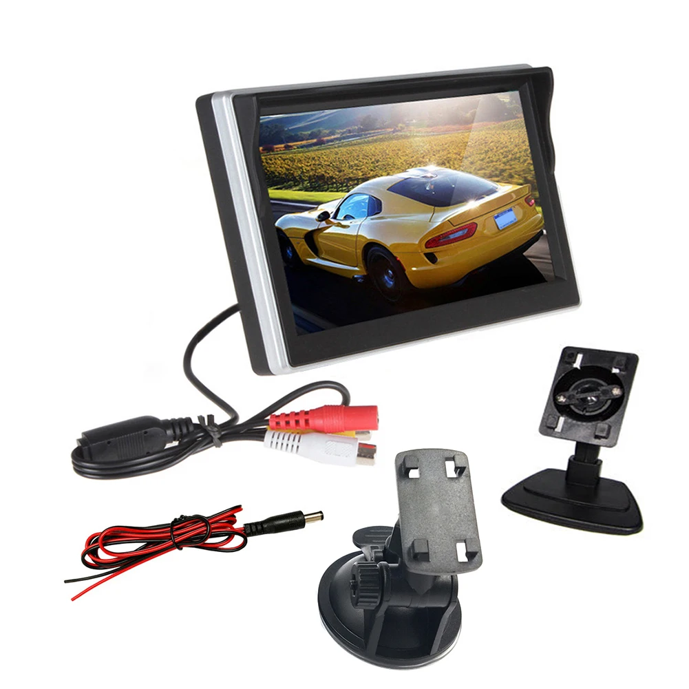 Car Monitor 5 Inch Auto Car Parking Rear View Display Screen Interior ...