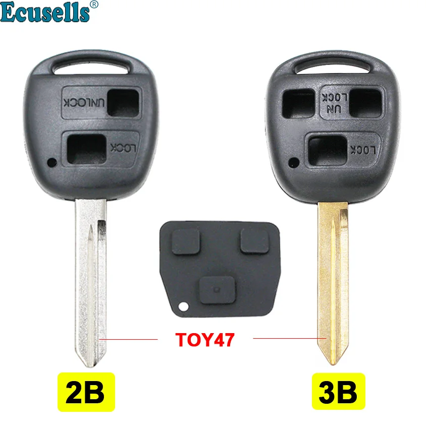 2 button 3 button replacement Remote Key Shell case fob For Toyota ...