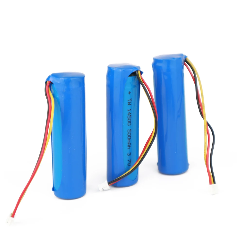 3pcs/lot 14500 500mah 3.7V lithium ion rechargeable battery with NTC ...