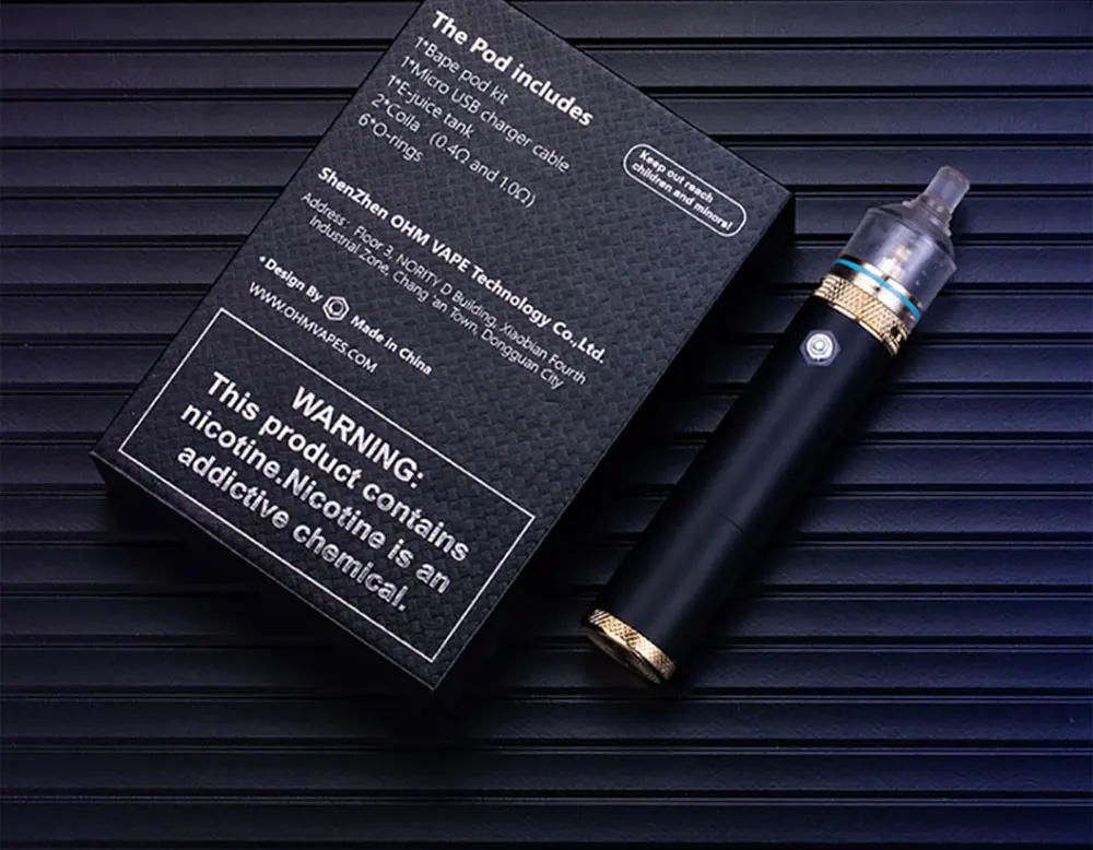 100% Original Electronical Cigarettes OHM Bape Pod Vape Kit 2ml ...