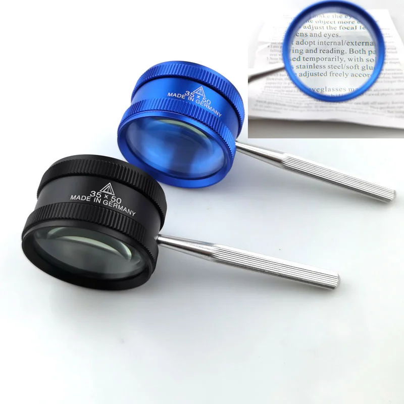 35x Handheld Magnified HD Magnifier Reading Book Loupe 50mm Metal ...
