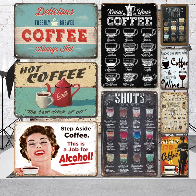 Coffee-Metal-Poster-Tin-Sign-Vintage-Coffee-Bar-Wall-Decorative-Plaque ...