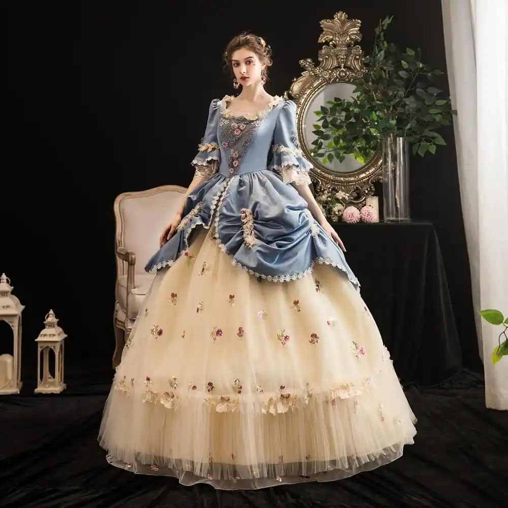 18th Century Rococo Queen Royal Court Dress Retro Baroque Clothing ...