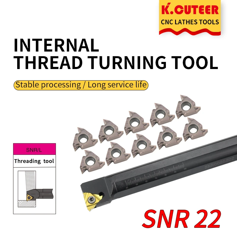 SNR0020R22 SNR0025S22 SNR0032T22 SNR0040T22 SNR0050U22 Internal Thread Turning Tool rod 22IR ...