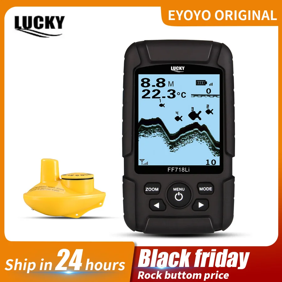 Russian menu!Lucky FF718Li W Real Waterproof Fish Finder Monitor ...