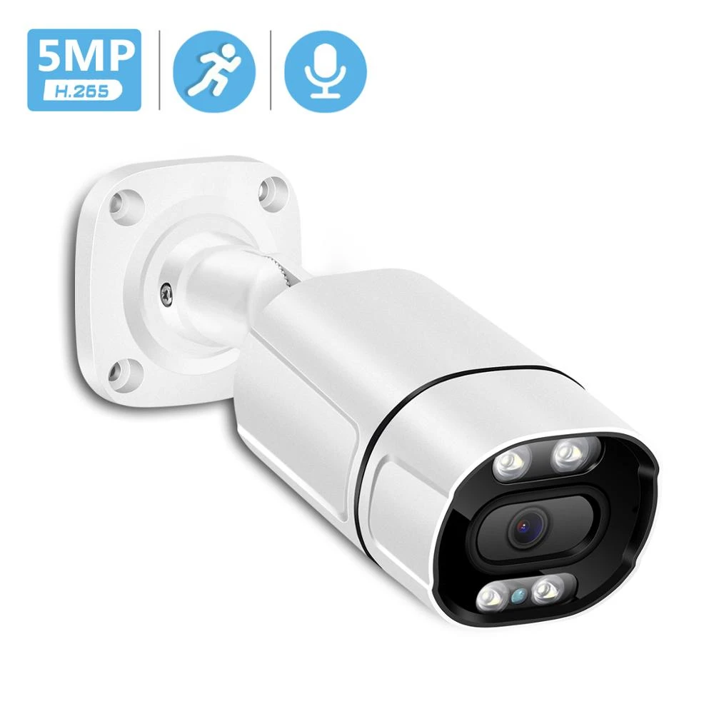 5mp 48v Poe Ip Camera Outdoor Ai Human Detect Audio 3mp 1080p Hd ...