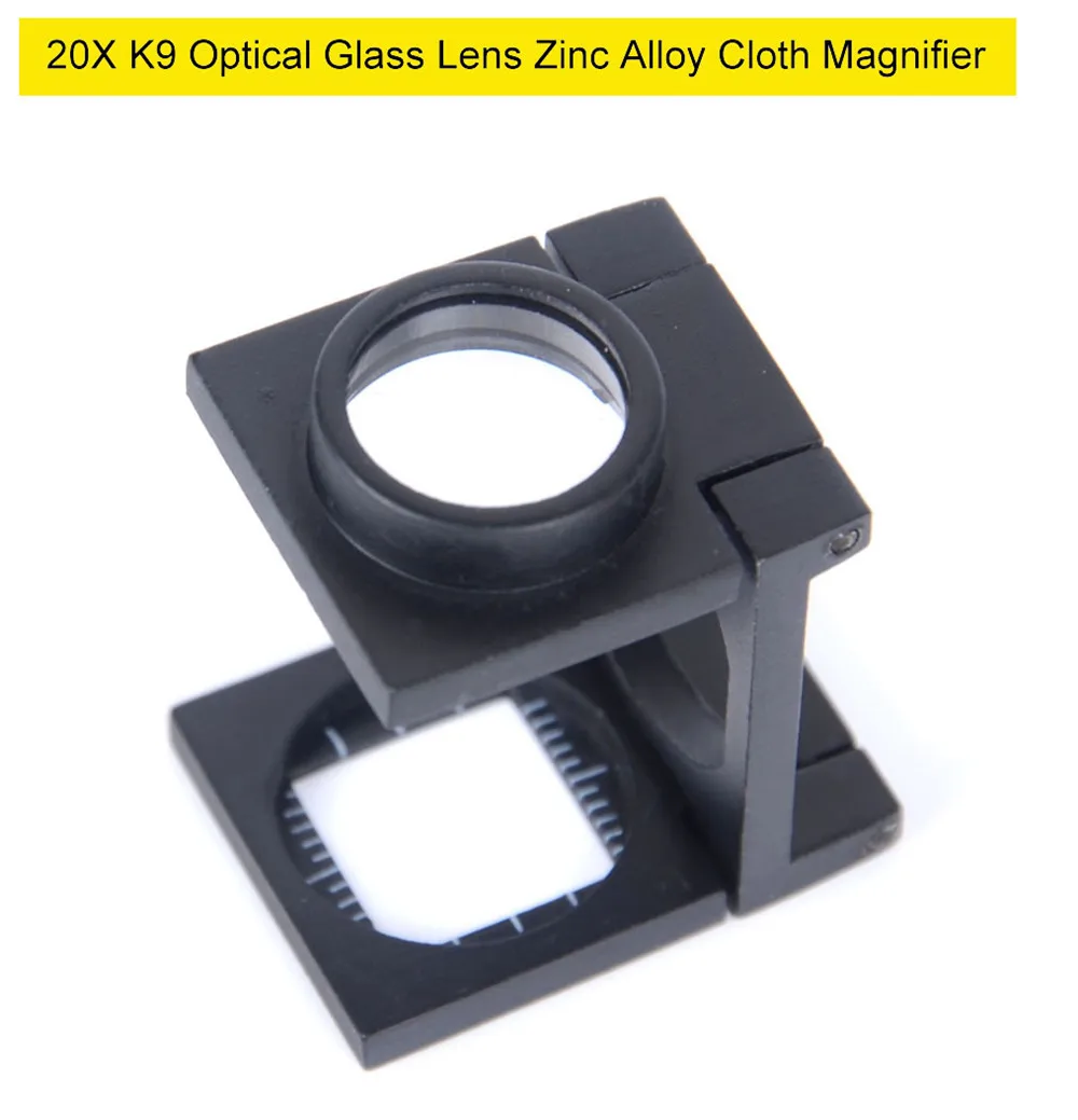 20X-Metal-Ruler-Folding-Scale-Cloth-Magnifier-K9-Optical-Lenses-Black ...