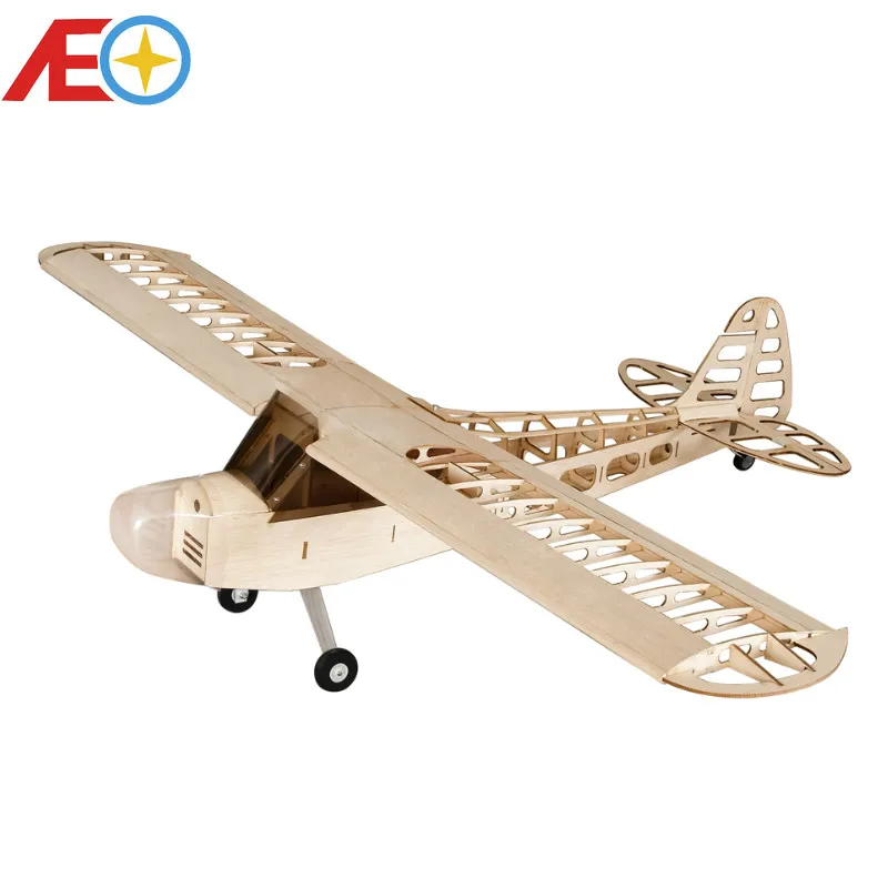 Avión de madera de balsa modelo J3 1180mm Wingspan Avión de madera de ...