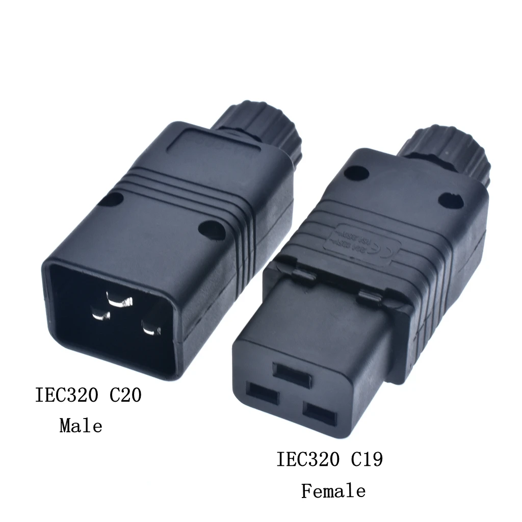 Rewireable Iec 320 C20 C19 Female Male Connector Pdu Ac Power Plug Datacenter Power Plug 16a ...
