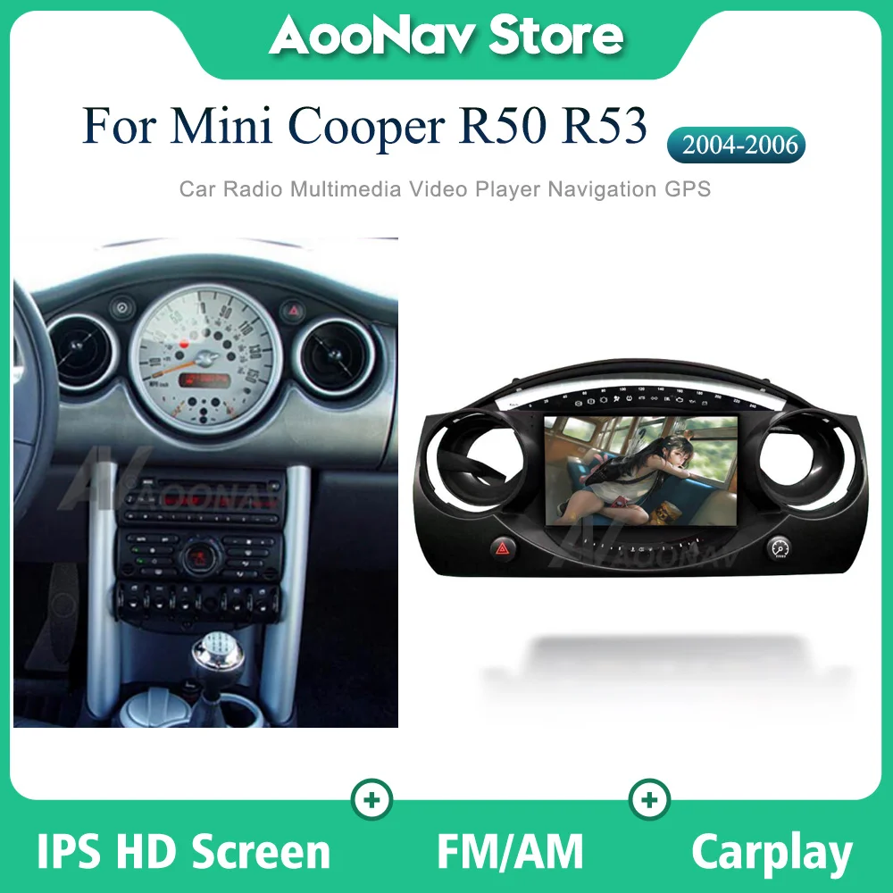 For-Mini-Cooper-R50-R53-2004-2006-Android-11-6-128-Touch-Screen-Carplay ...