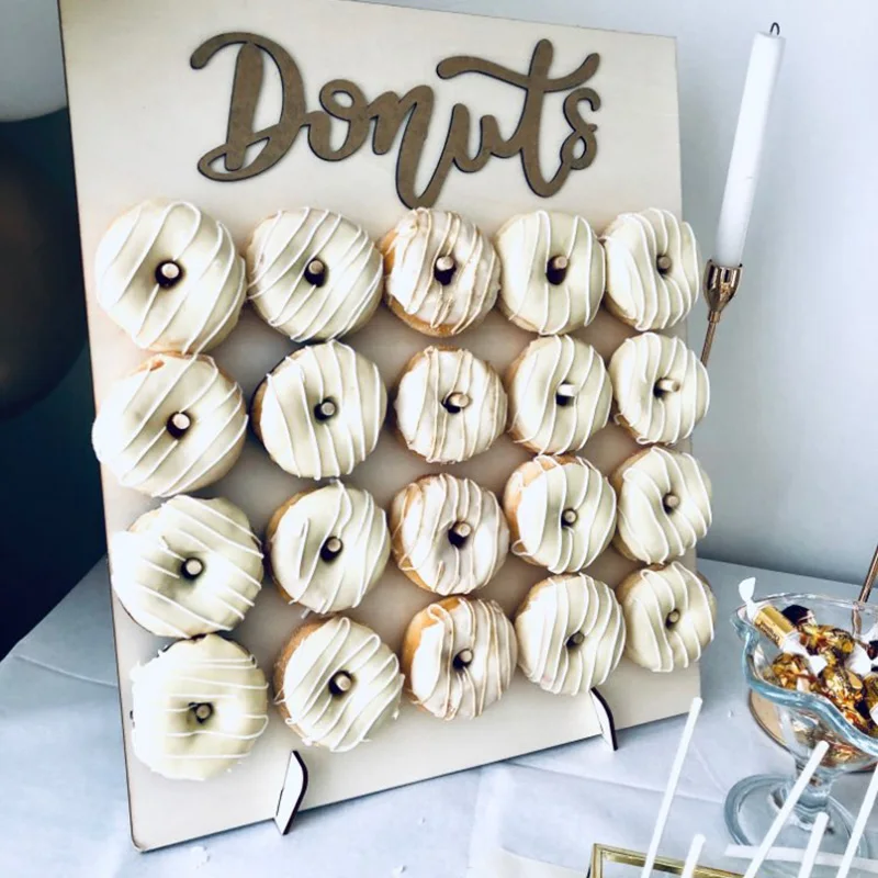 DIY Wooden Donut Wall Rustic Wedding Decoration Table Donut Party Decor ...