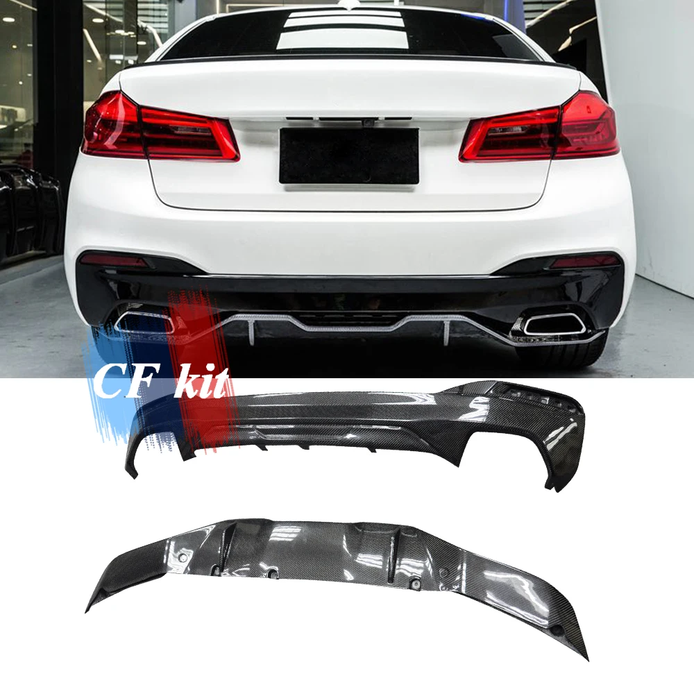 CF Kit Real Carbon Fiber Rear Diffuser Bumper Lip Protector For BMW G30 ...