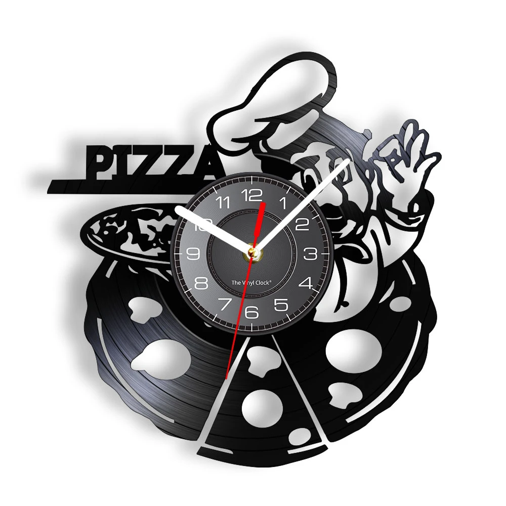 Pizza Italy Style Vinyl Record Wall Clock Pizzeria Business Sign ...