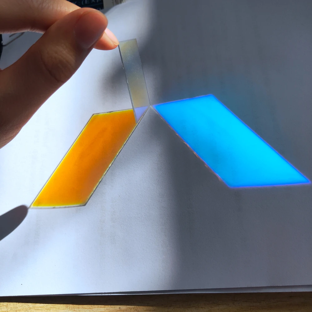 Dichroic glass plate color glass Reflection blue transmission red 44*44 ...