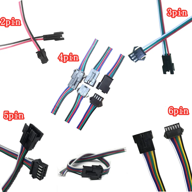 3pin Led Connector | Jst Connector - 5 100pairs 3pin 4pin 5pin 6pin Led Connector - Aliexpress