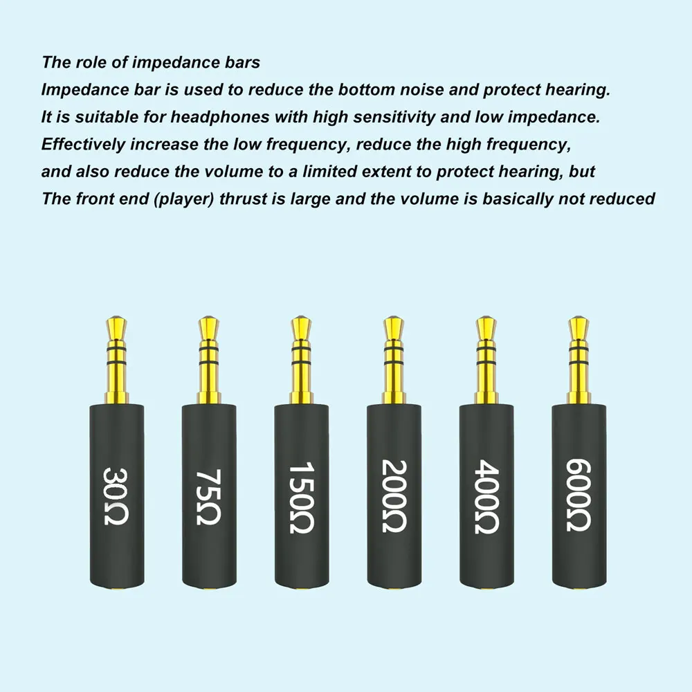Jcally Conductor Earphone Impedance Plug 30 75 150 200 400 600 Ohm ...