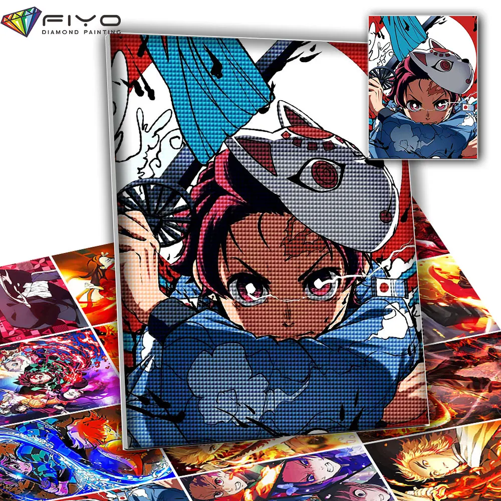 Pintura de diamantes de Demon Slayer, Mural de personaje de Anime ...
