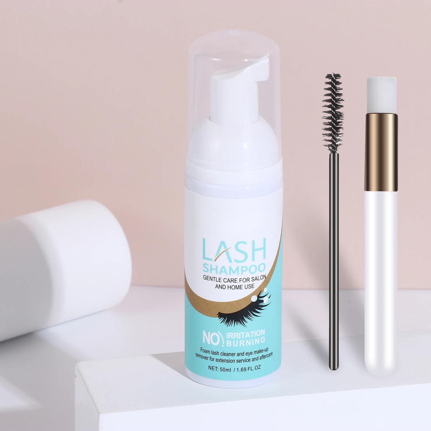 50ml Eyelash Cleansing Mousse Set Eyelid Foaming Cleaner Pump Design ...