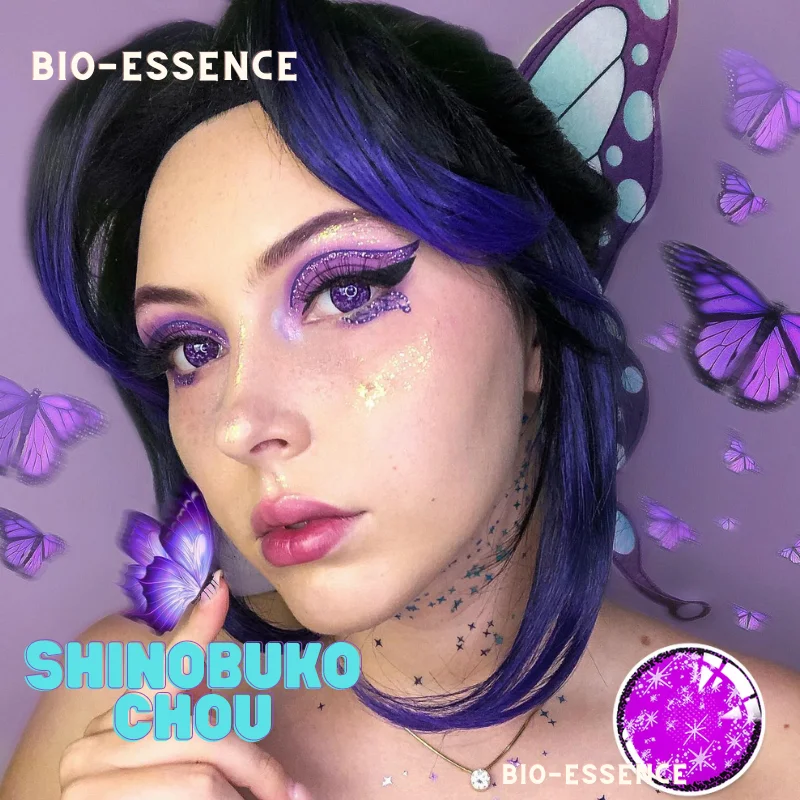 Bio essence lentillas de Color púrpura para Cosplay, lentes de contacto ...