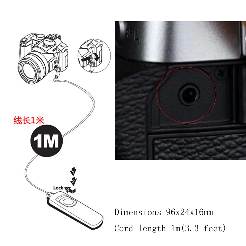 Shutter Release Cable Remote Control replace RR-100 RR100 for Fuji ...