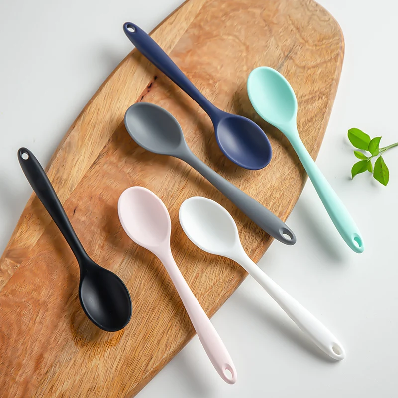 Silicone-Spoon-Mixing-Soup-Spoons-Kitchen-Mixing-Ladle-Cooking-Utensils ...