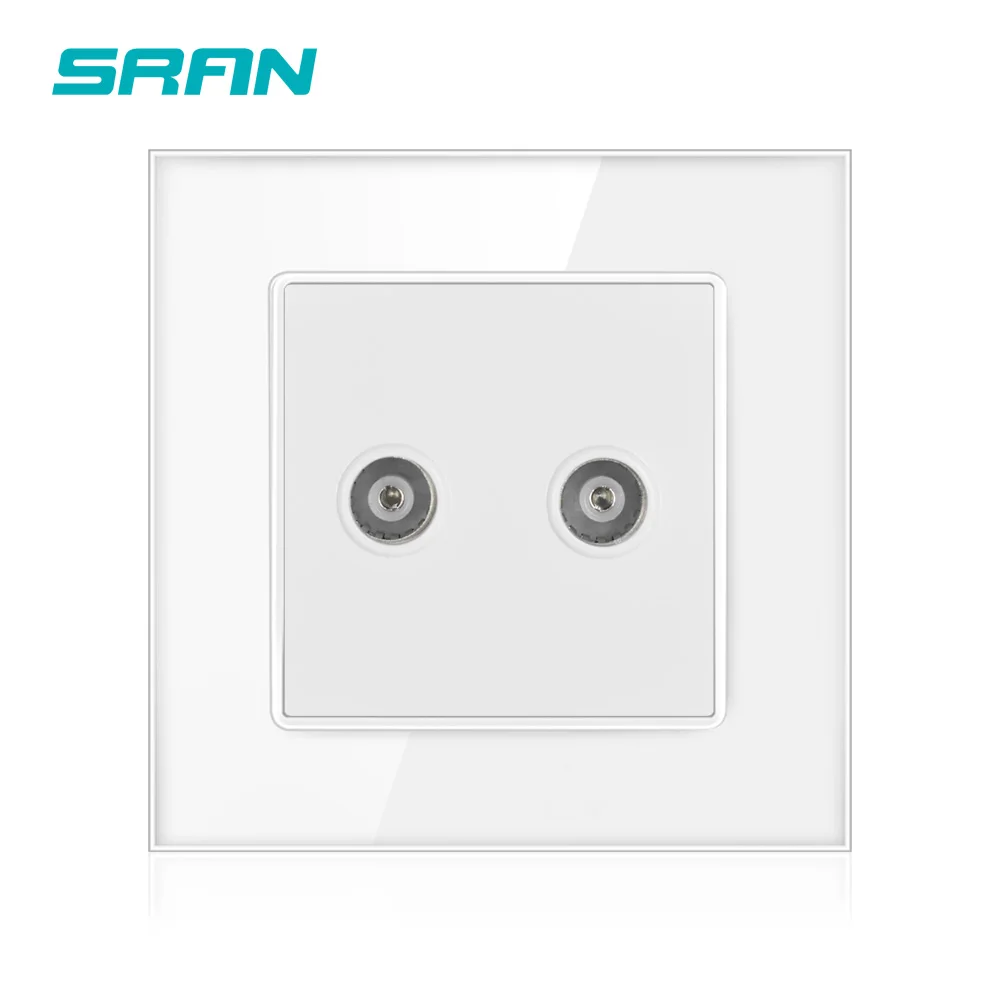 Sran Wholesale Wall Double Tv Socket Interface Crystal Glass Panel 86* ...