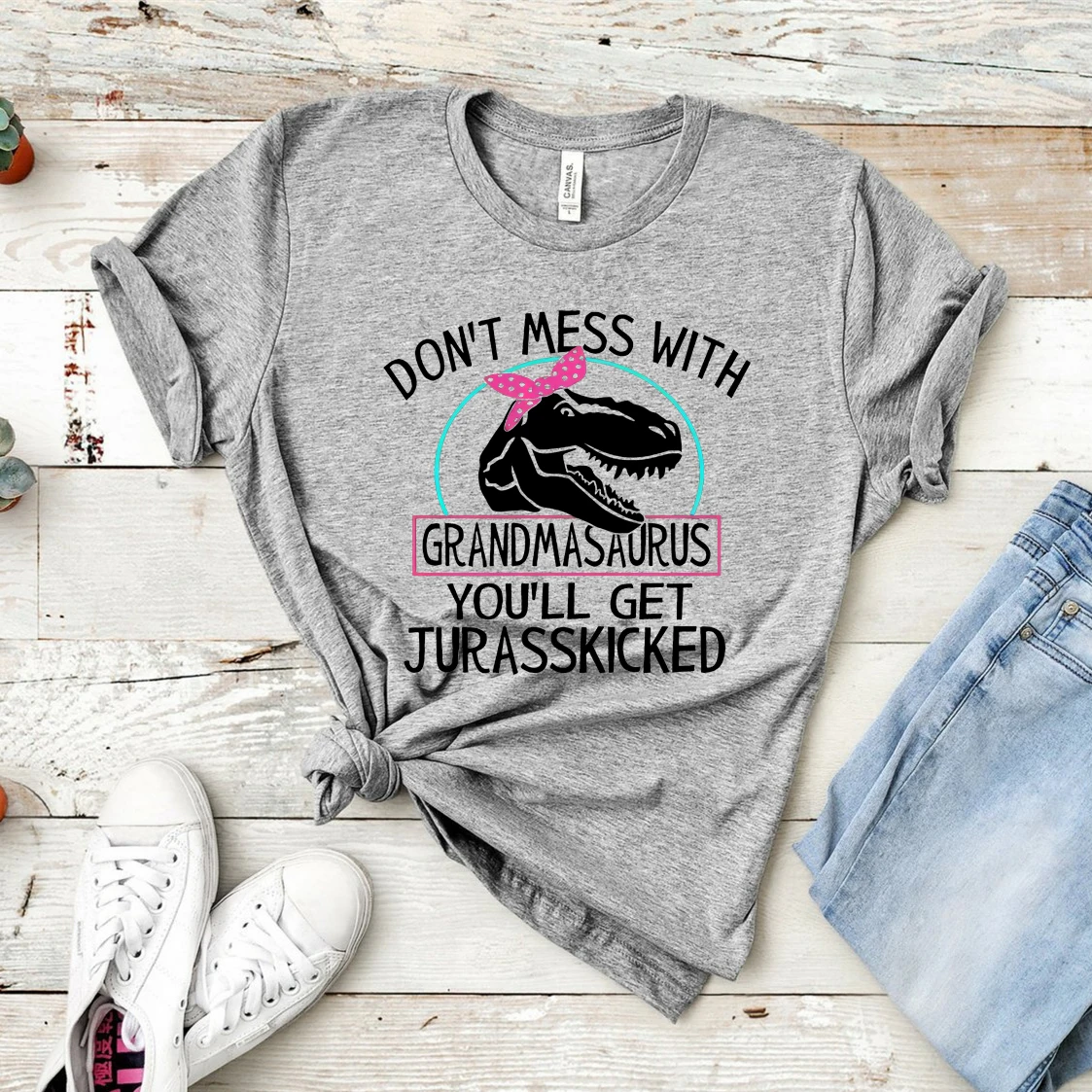 No te metas con Grandmasaurus, te patearán el Jurassskicked, camiseta ...